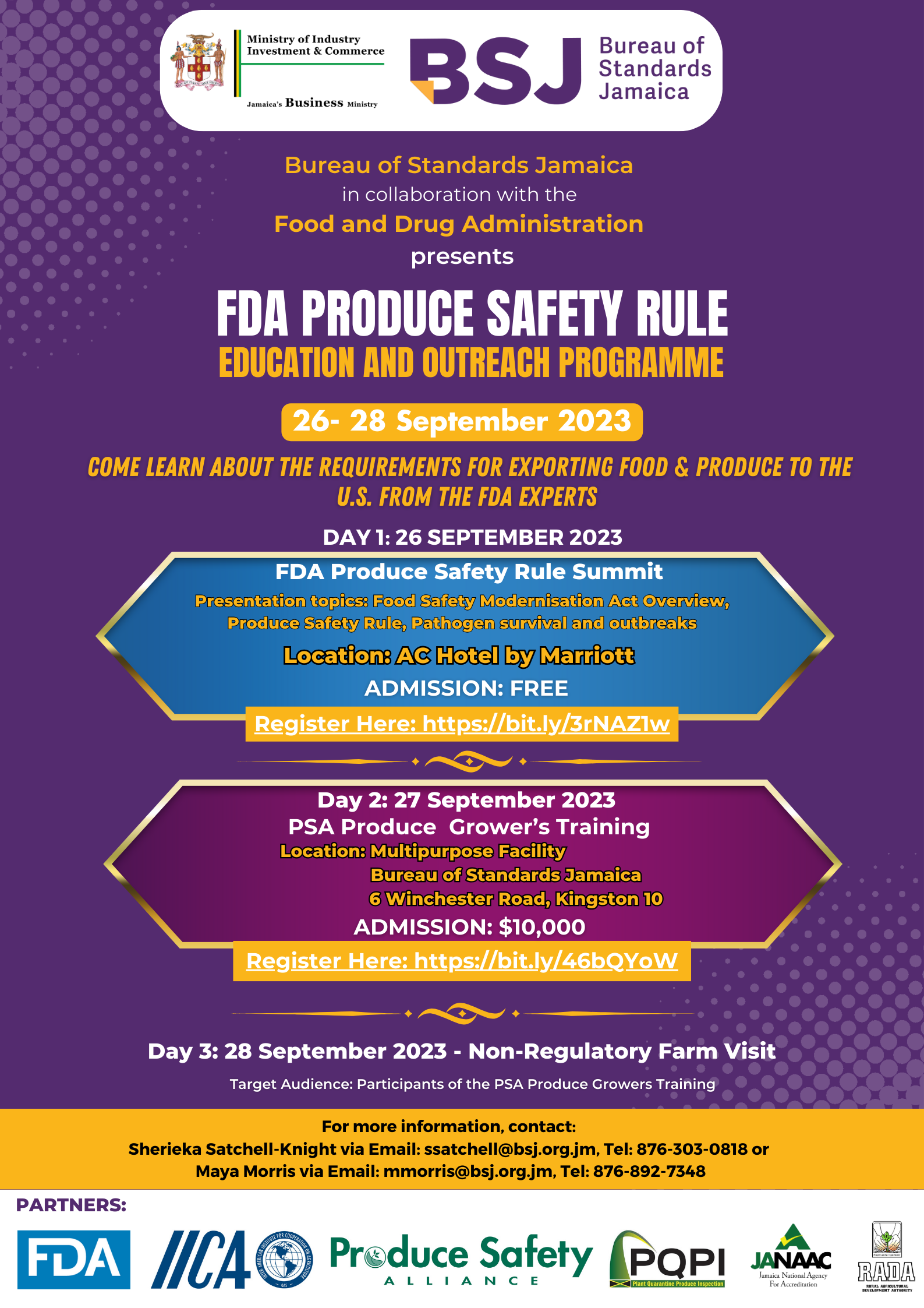 FDA Produce Safety Rule Education and Outreach Programme | Bureau of ... FDA Produce Safety Rule Education and Outreach Programme | Bureau of ...